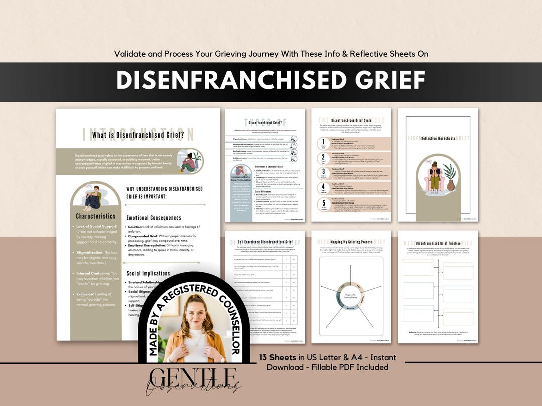 Disenfranchised Grief Worksheets for the Non-traditional Bereavement ...