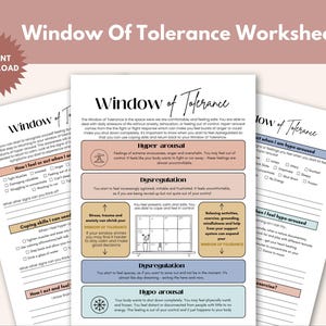 Window of Tolerance, Adult Worksheets, Trauma Therapy, Arousal States ...