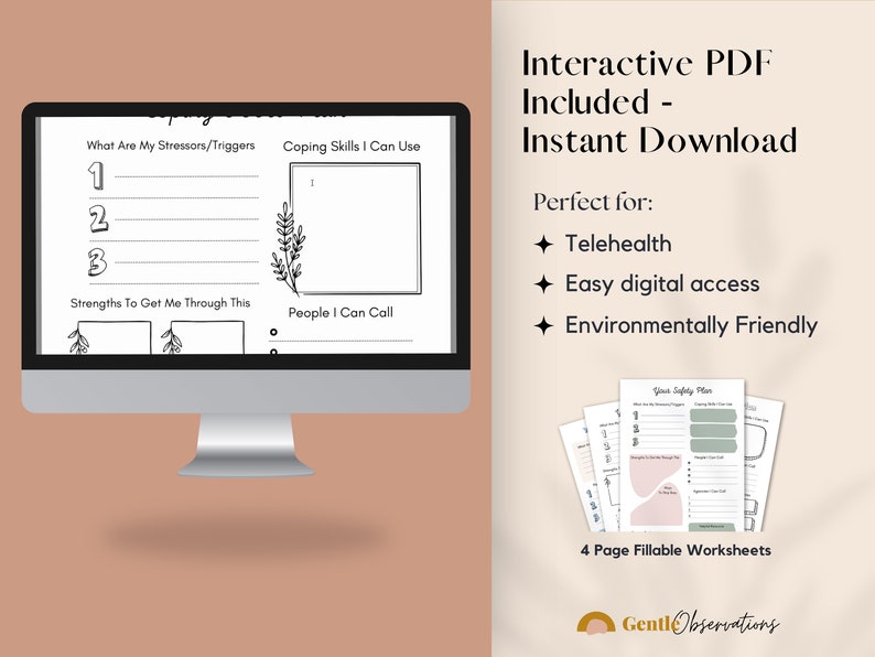 Crisis Safety Plan, Counselling Worksheet, Therapy Aid, Psychology Tool ...