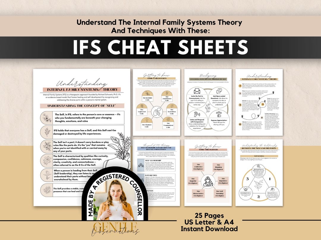 IFS Cheat Sheet Internal Family Systems Worksheets, Parts Work Therapy ...