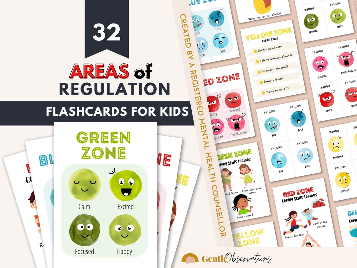 Zones of Self-regulation Coping Skills Cards Feelings Charts - Etsy Canada
