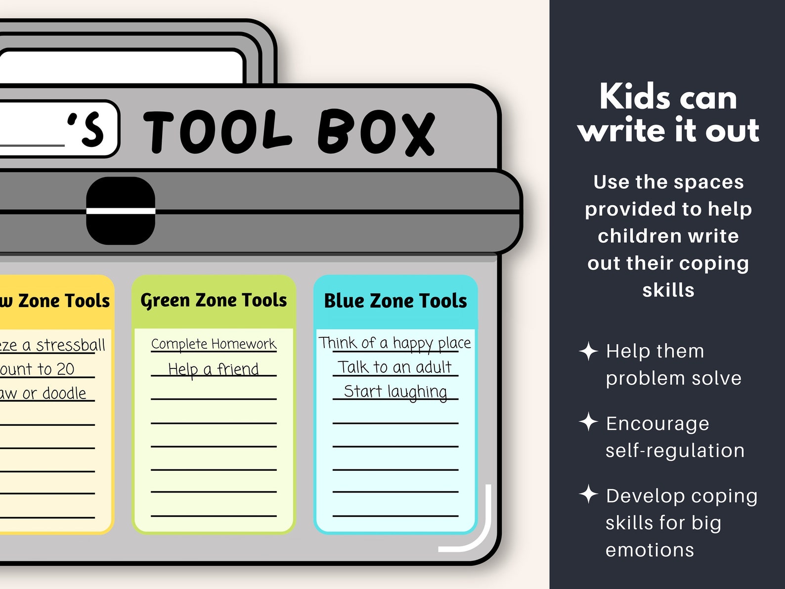 Zones of Self-regulation Coping Skills Toolbox School - Etsy