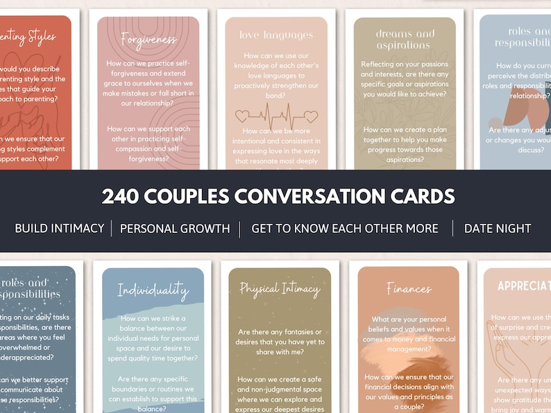 240 Couples Conversation Question Cards for Healthy Relationships ...