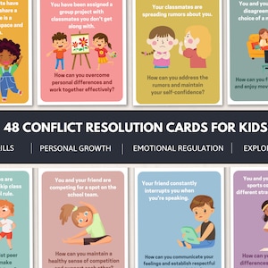 Conflict Resolution Flashcards for Kids Social Skills Development ...