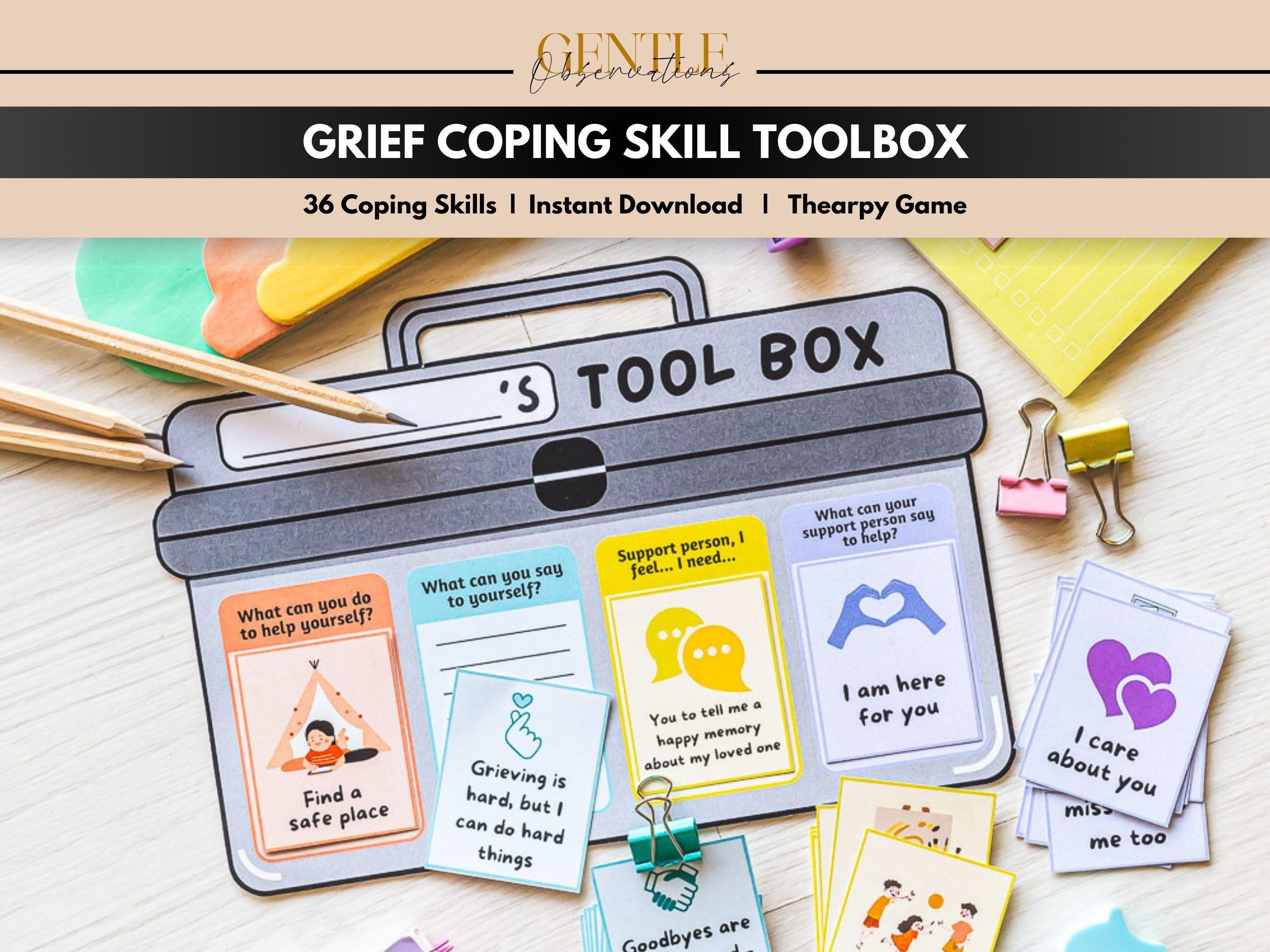 Grief and Loss Toolbox for Kids Grief Coping Skill Cards, Grief Prompts ...