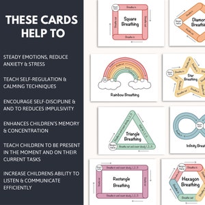 Finger Tracing Calm Down Cards, Mindfulness Breathing Cards, Calm Down ...