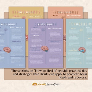 Regions of the Brain Neuroscience Psychoeducation Worksheets for Mental ...
