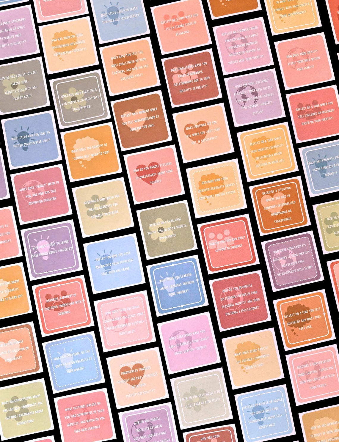 LGBTQ+ Journal Prompts, Group Therapy Discussion Cards, LGBTQ+ ...