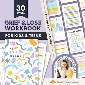 Kids Therapy Bundle, Trauma Worksheets for Kids Grief Workbook, Coping ...