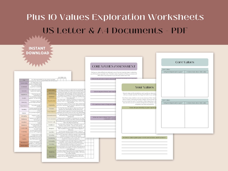 Core Values List Values Exploration and Conversation Cards - Etsy