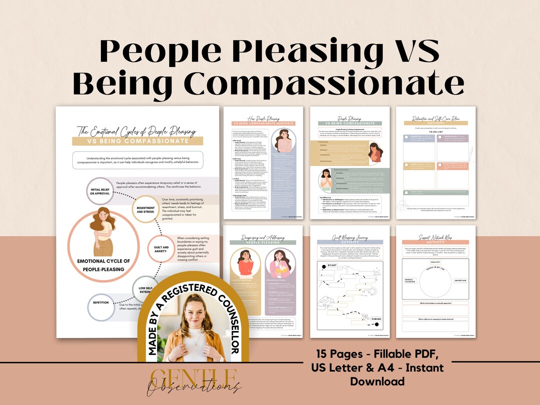 People Pleasing Vs Being Compassionate - Relational Worksheets on ...