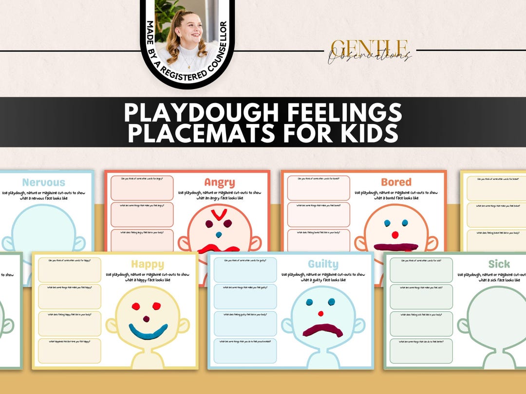 Playdough Feelings Placemats for Social Emotional Learning Emotional ...