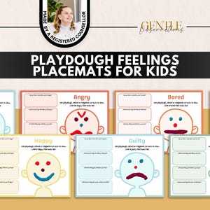 Playdough Feelings Placemats for Social Emotional Learning Emotional ...