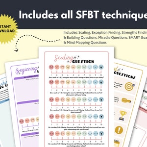 SFBT Worksheets Bundle for Kids, Solution Focused Therapy Worksheets ...