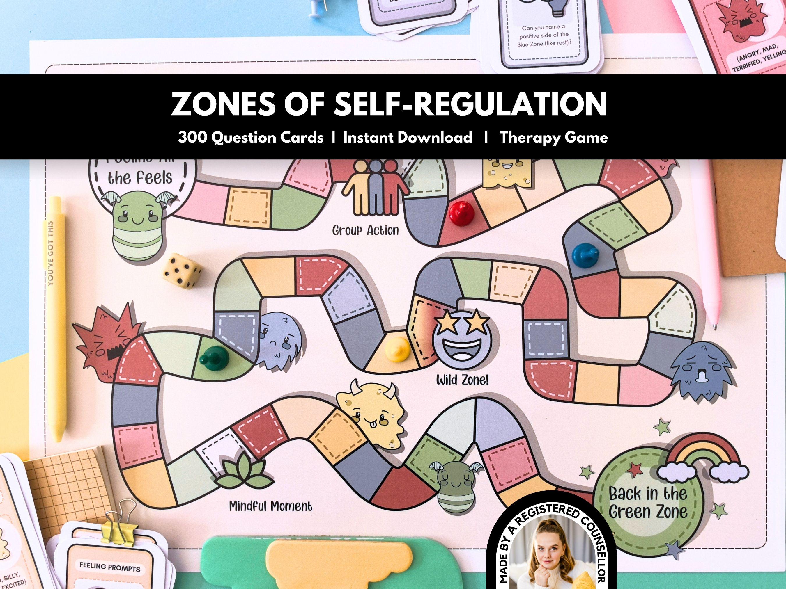Zones of Regulation Therapy Coping Skill Board Game, 300 Emotional ...