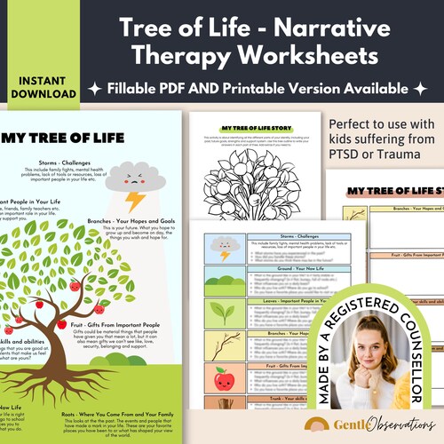 Narrative Therapy Tree of Life for Trauma PTSD Mental Health - Etsy