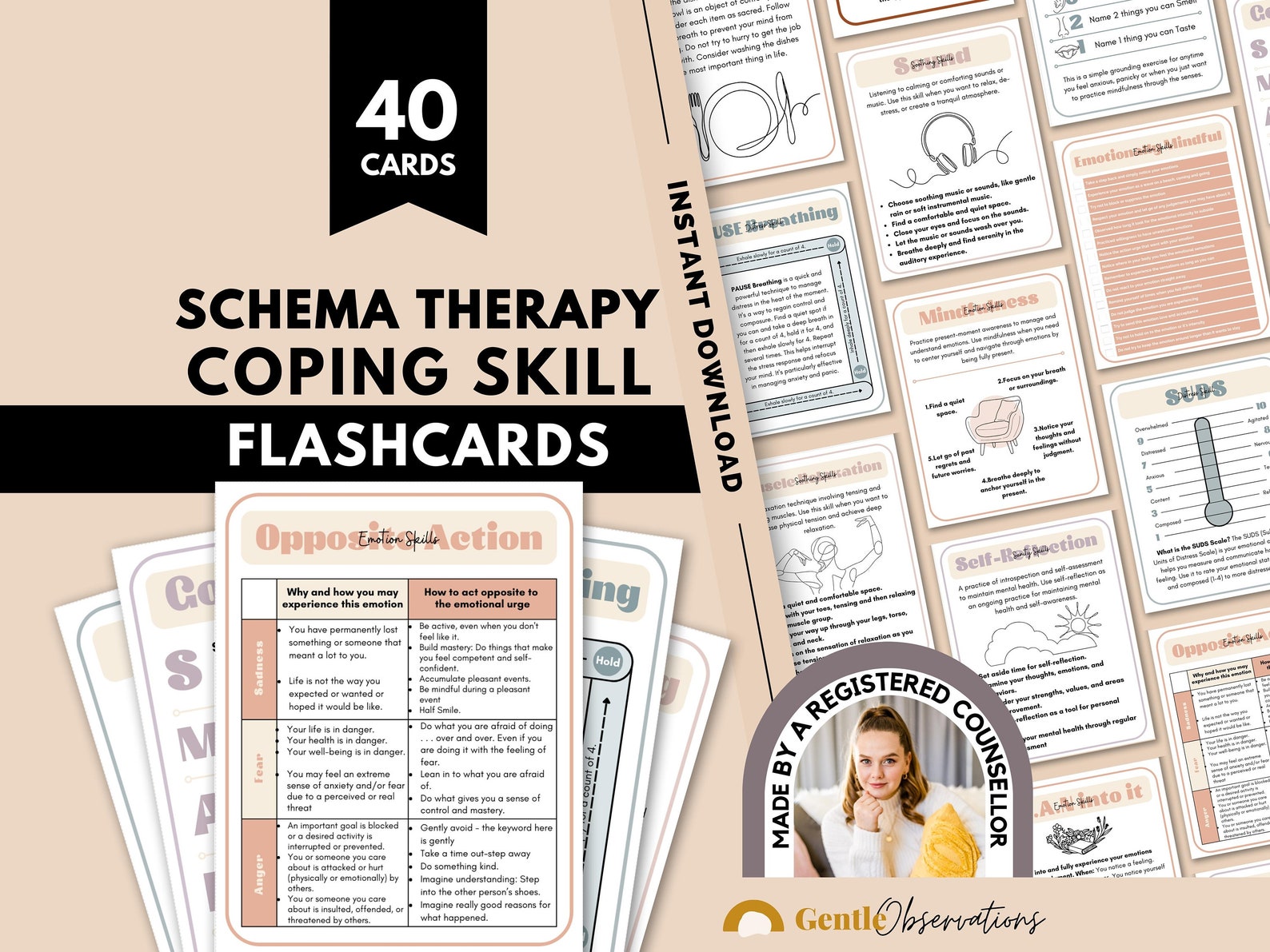 Schema Therapy Coping Skill Cards Include: DBT Skills, Somatic Therapy ...