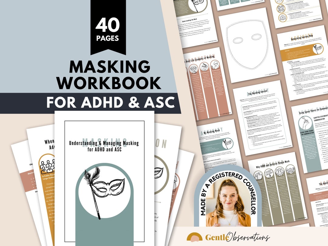 Masking Workbook for ADHD & ASC Teens and Adults, Autism Workbook, ADHD ...