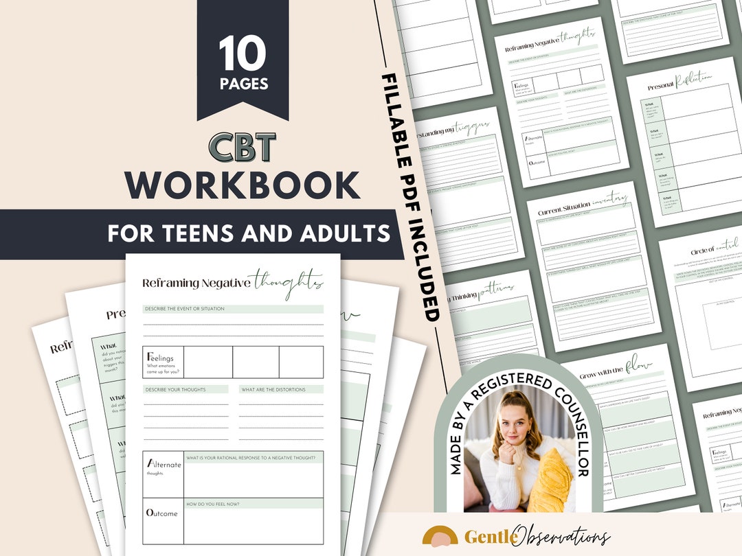 Fillable CBT Worksheets, Therapy Worksheets, Anxiety Relief, Therapy ...