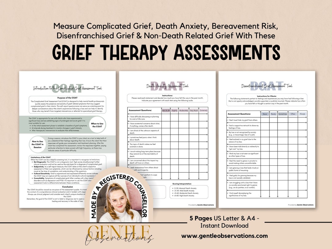 Grief Therapy Assessments: Disenfranchised Grief, Bereavement Risk ...