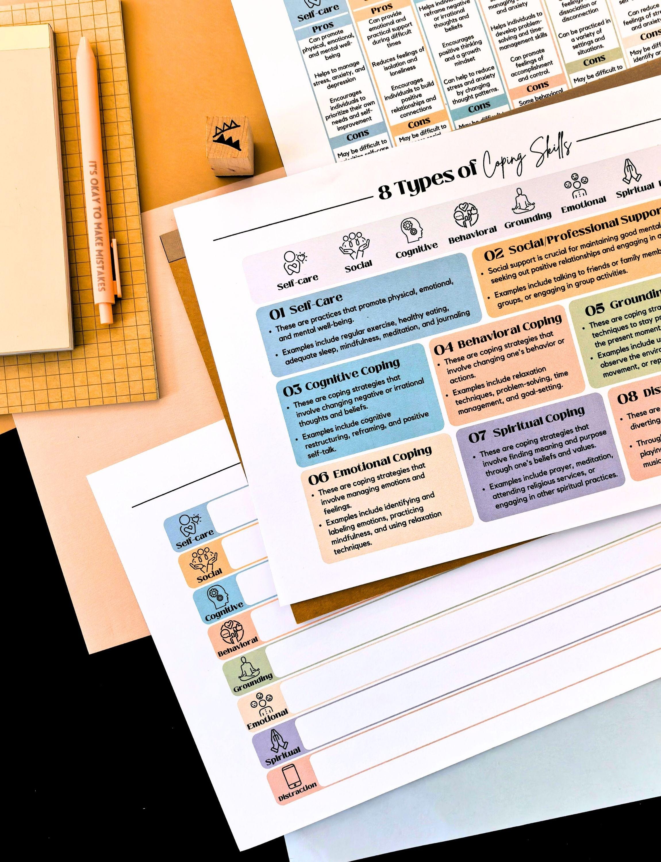 8 Types of Coping Skills Toolkit for Emotional Regulation, Self-care ...