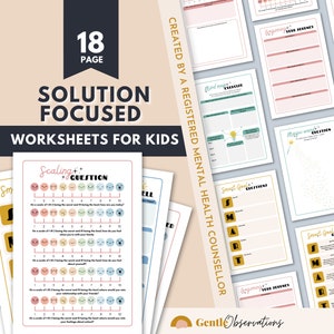 Solution Focused Therapy Bundle, Solution Focused Worksheets Kids and ...