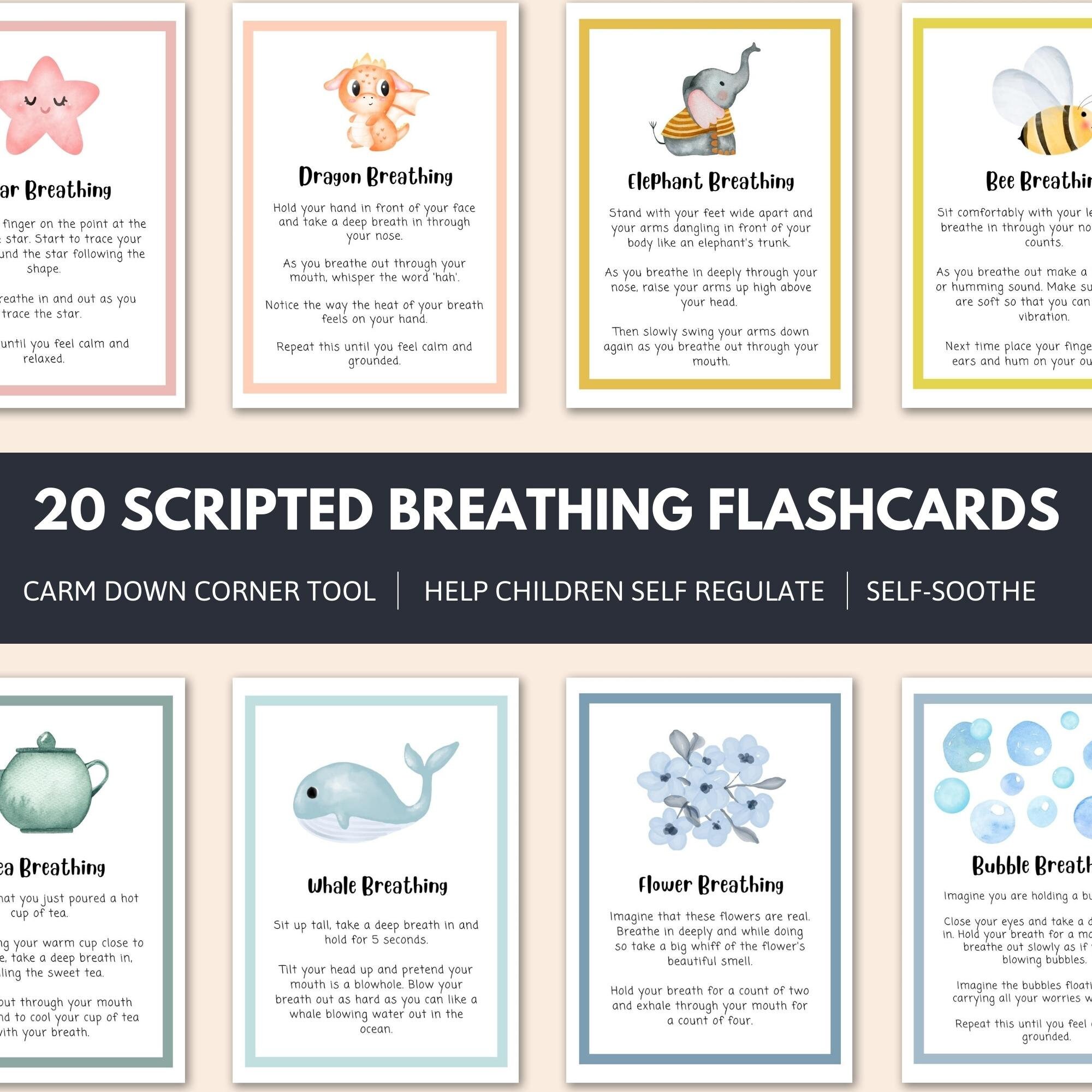 Scripted Mindfulness Breathing Cards for Kids Anxiety Relief - Etsy
