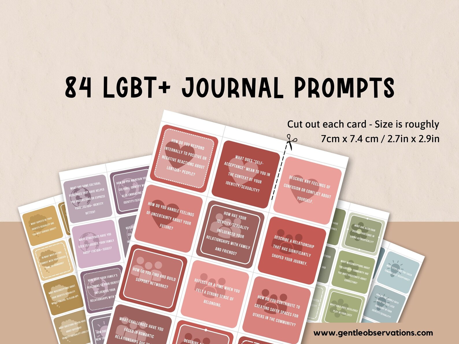 LGBTQ+ Journal Prompts, Group Therapy Discussion Cards, LGBTQ+ ...