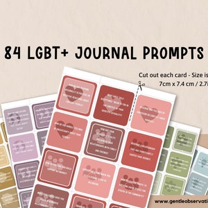 LGBTQ+ Journal Prompts, Group Therapy Discussion Cards, LGBTQ+ ...