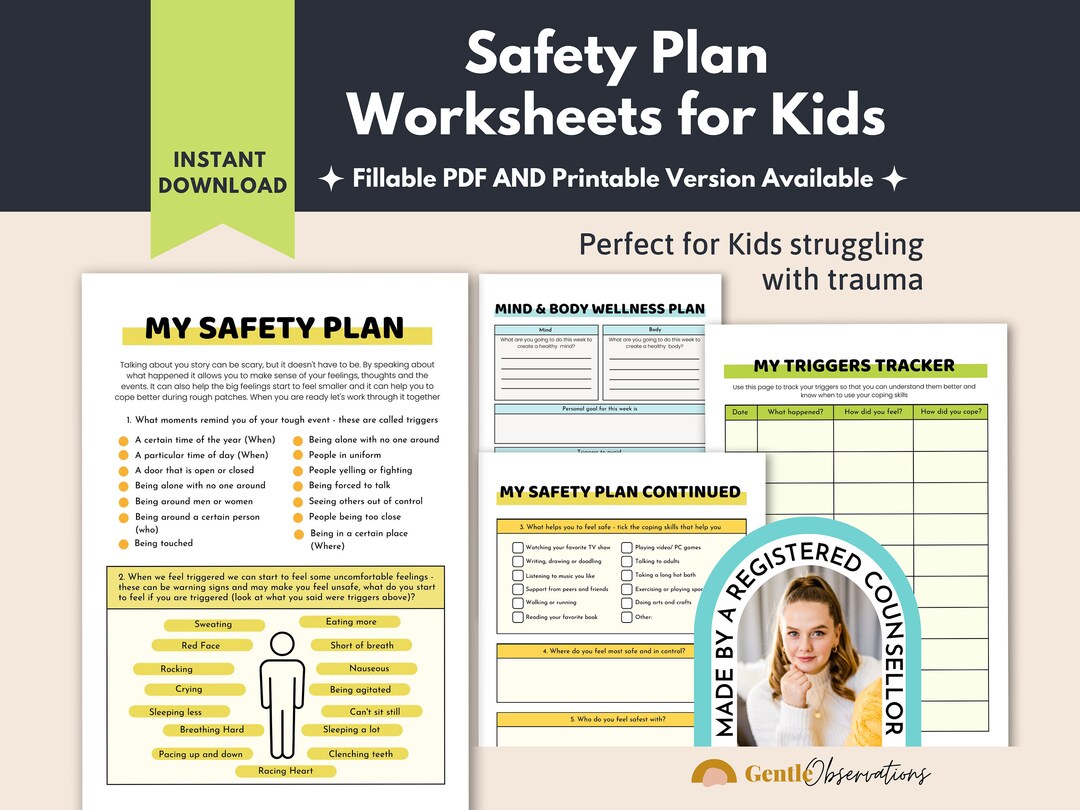 Crisis and Safety Plan for Kids Trauma Therapy PTSD Coping - Etsy