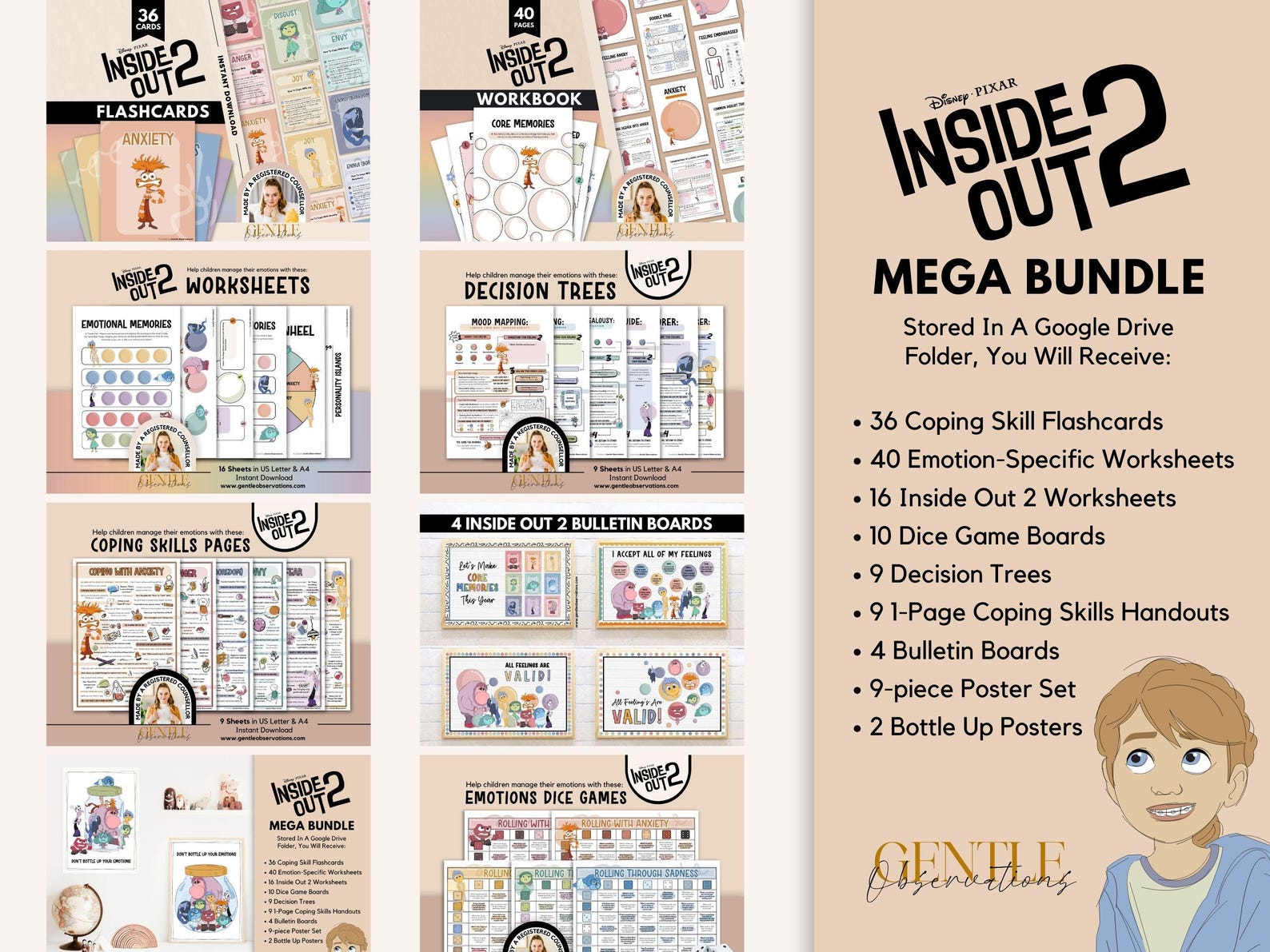Inside Out 2 Emotional Regulation Bundle for School Counselors, SEL ...
