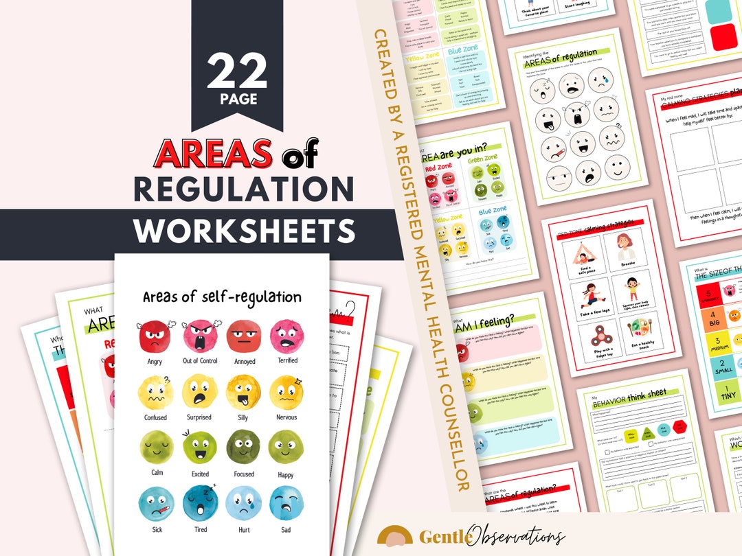 Zones of Self Regulation Worksheets, School Counselor, Self-regulation ...