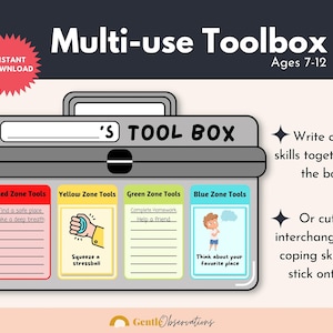 Zones of Regulation Coping Skills Toolbox (kids Anxiety & Calm Tools ...