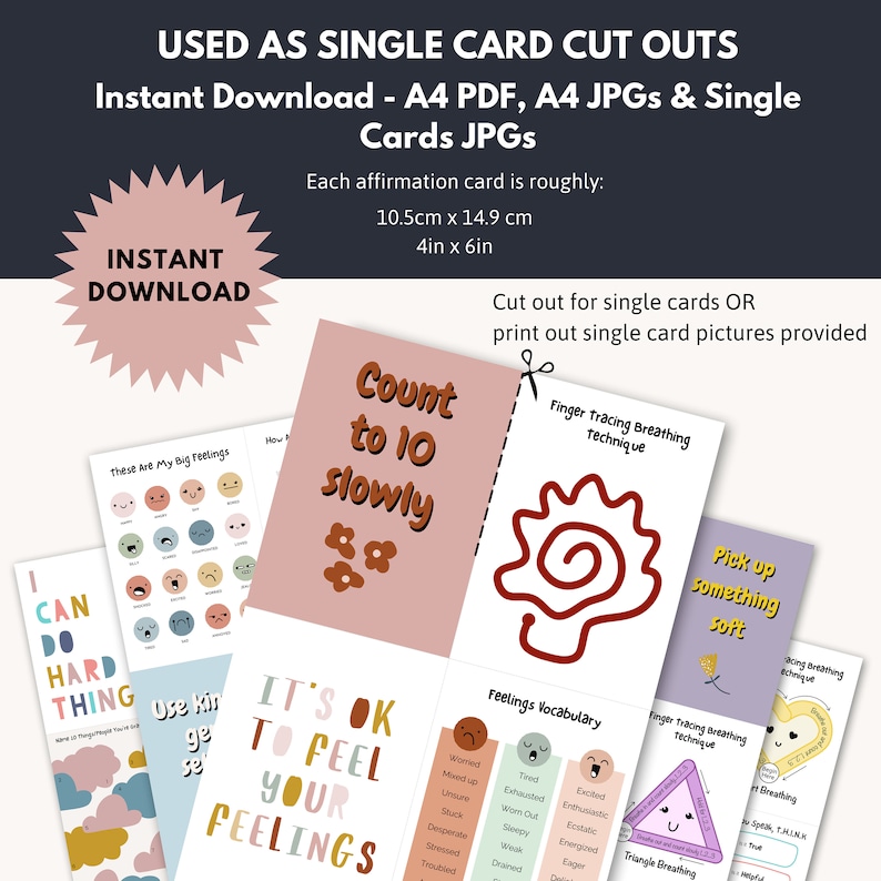 Kids Calm Down Coping Skills Grounding Technique Cards School - Etsy