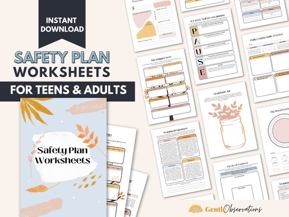 Crisis Safety Plan Counseling Worksheets PTSD Trauma - Etsy