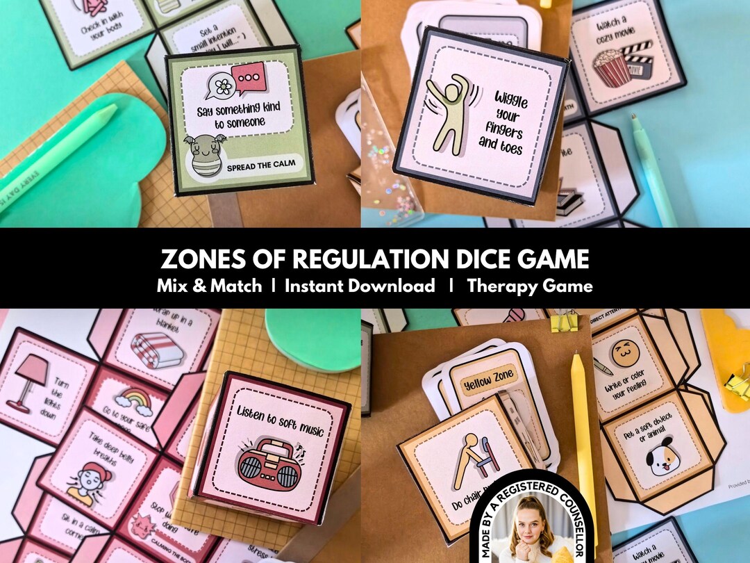 Zones of Self-regulation Coping Skill Therapy Game, Classroom Calming ...