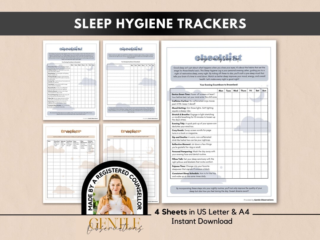 Sleep Hygiene Trackers for Better Sleep, Sleep Hygiene Journals ...