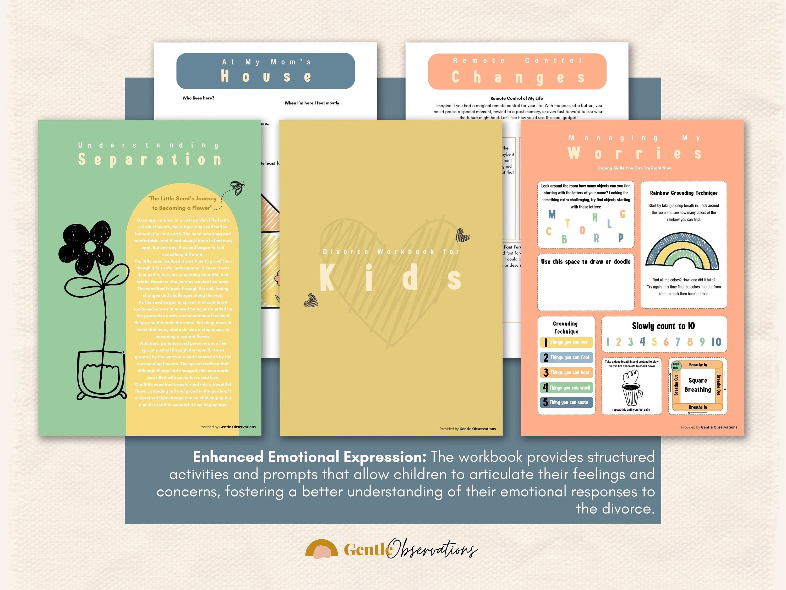 Divorce Worksheets for Kids Coping With Separation, Emotional ...