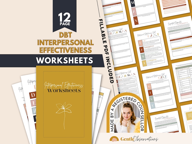DBT Workbook Interpersonal Effectiveness Worksheets BPD - Etsy