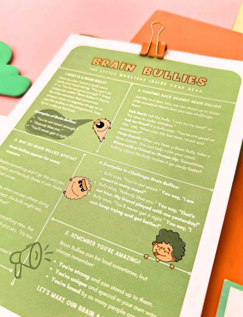 Brain Bullies CBT Worksheets for Kids, Automatic Negative Thoughts ...