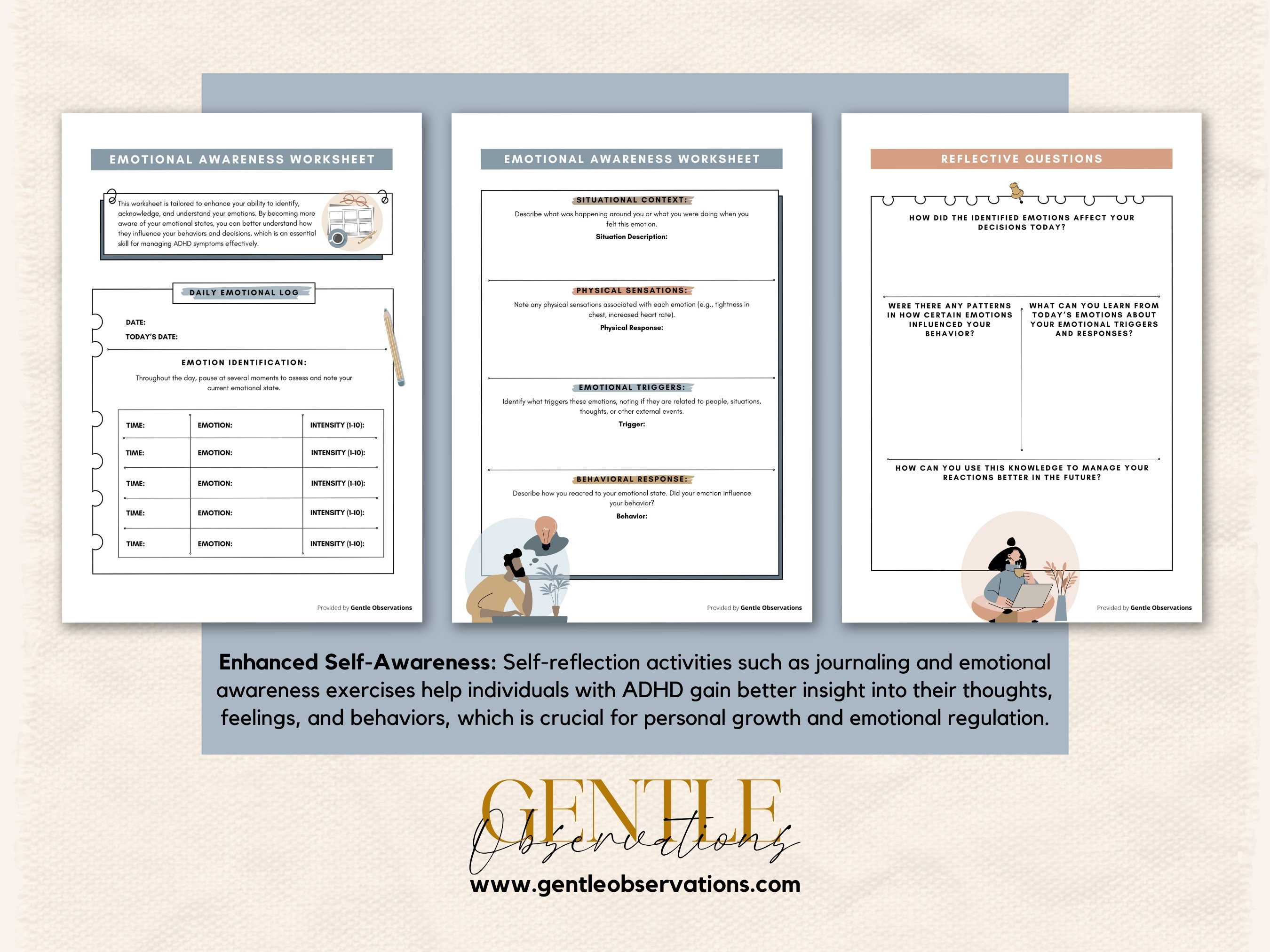 Self-monitoring Executive Functioning Worksheets for Teens & Adults ...