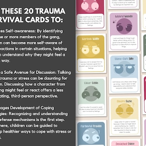 Trauma Reaction Cards for Kids, Identifying Trauma Survival Patterns ...