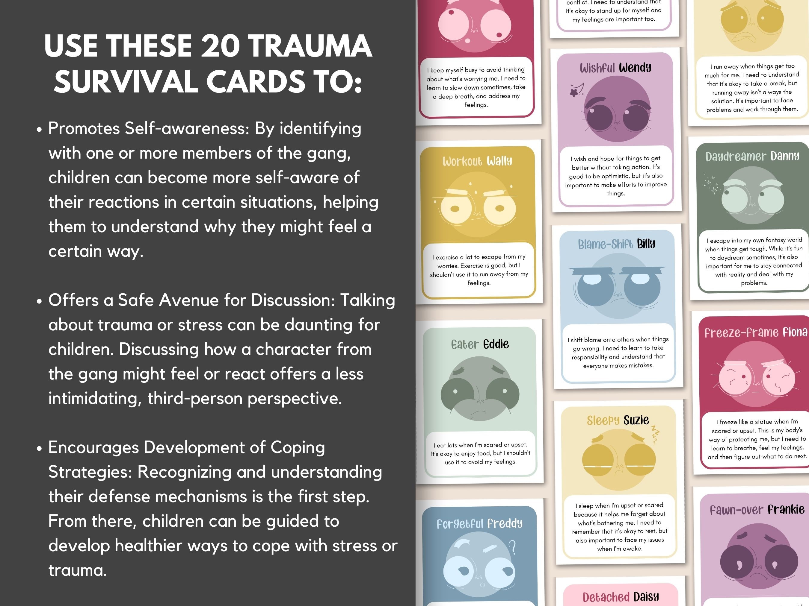 Trauma Reaction Cards for Kids Identifying Trauma Survival - Etsy Australia