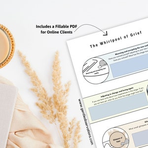 The Grief Whirlpool Worksheets, Stages of Grief, Grief and Loss Journal ...