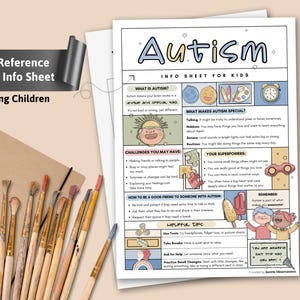 Autism Info Sheets for Kids & Teens, Psychoeducation Autism Worksheets ...