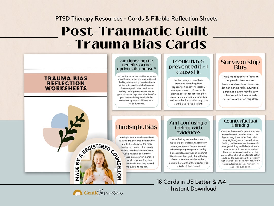 Overcoming Post-traumatic Guilt, Cognitive Distortion Cards for PTSD ...