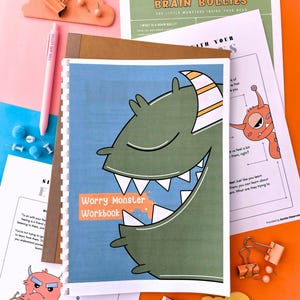 The Worry Monster Anxiety Workbook for Kids, School Counseling Anxiety ...