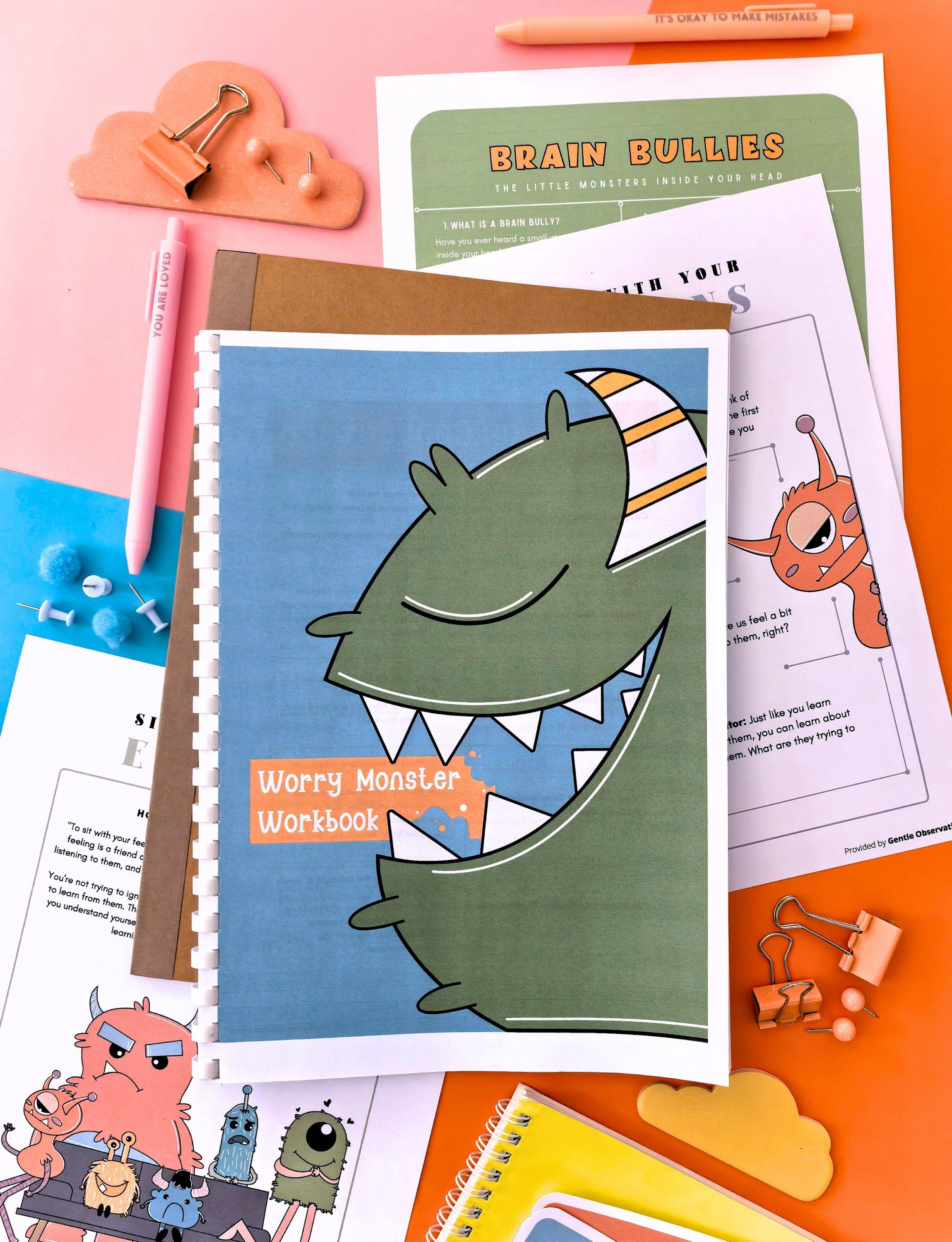 The Worry Monster Anxiety Workbook for Kids, School Counseling Anxiety ...