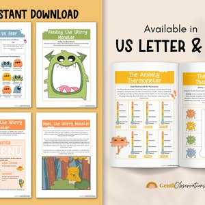 The Worry Monster Anxiety Workbook for Kids, School Counseling Anxiety ...