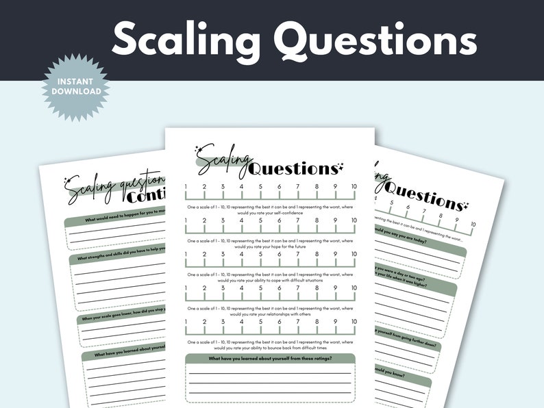 Solution Focused Therapy Fillable Worksheets SFBT Coping - Etsy